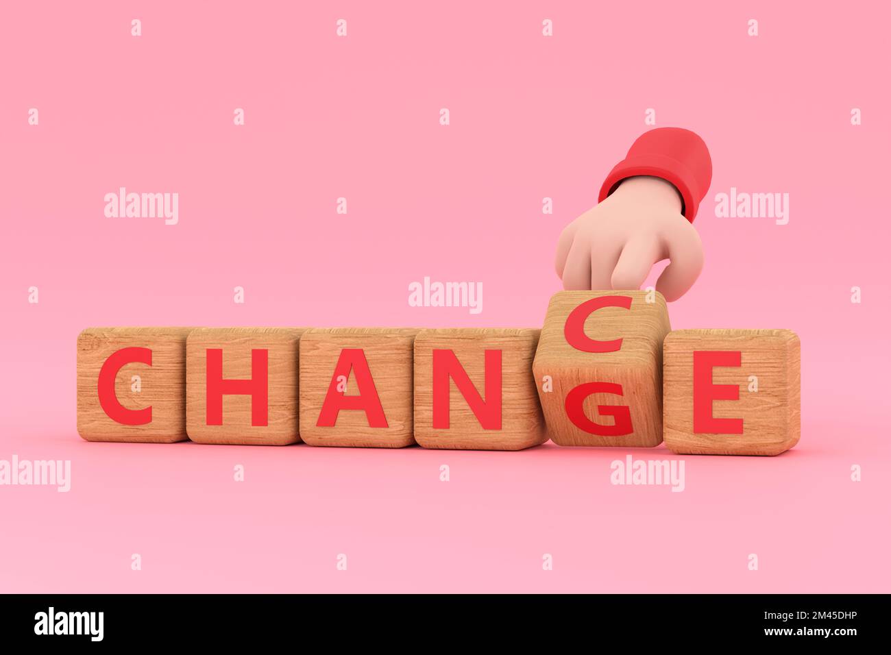 3d. Hand turns dice and changes the word "chance" to "change Stock ...