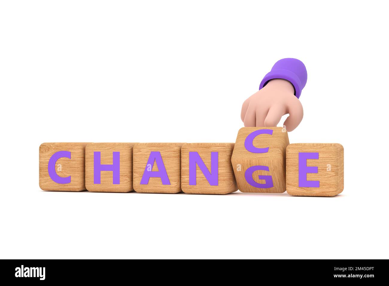 3d. Hand turns dice and changes the word "chance" to "change Stock ...