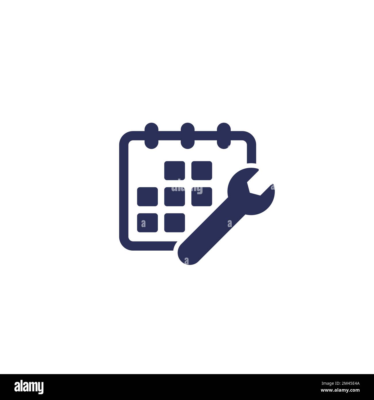 maintenance schedule icon with calendar and wrench Stock Vector Image ...