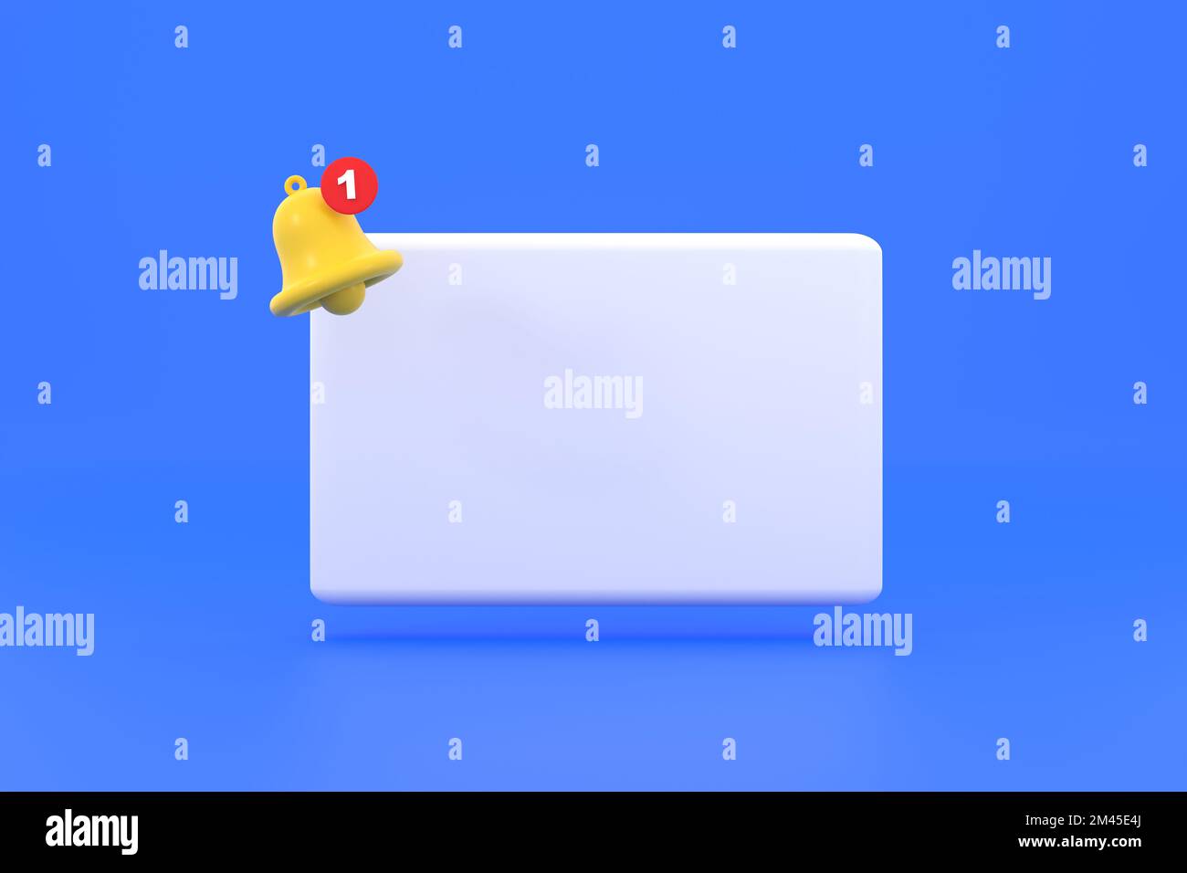 3D. Empty reminder pop up, notification bell icon Stock Photo - Alamy