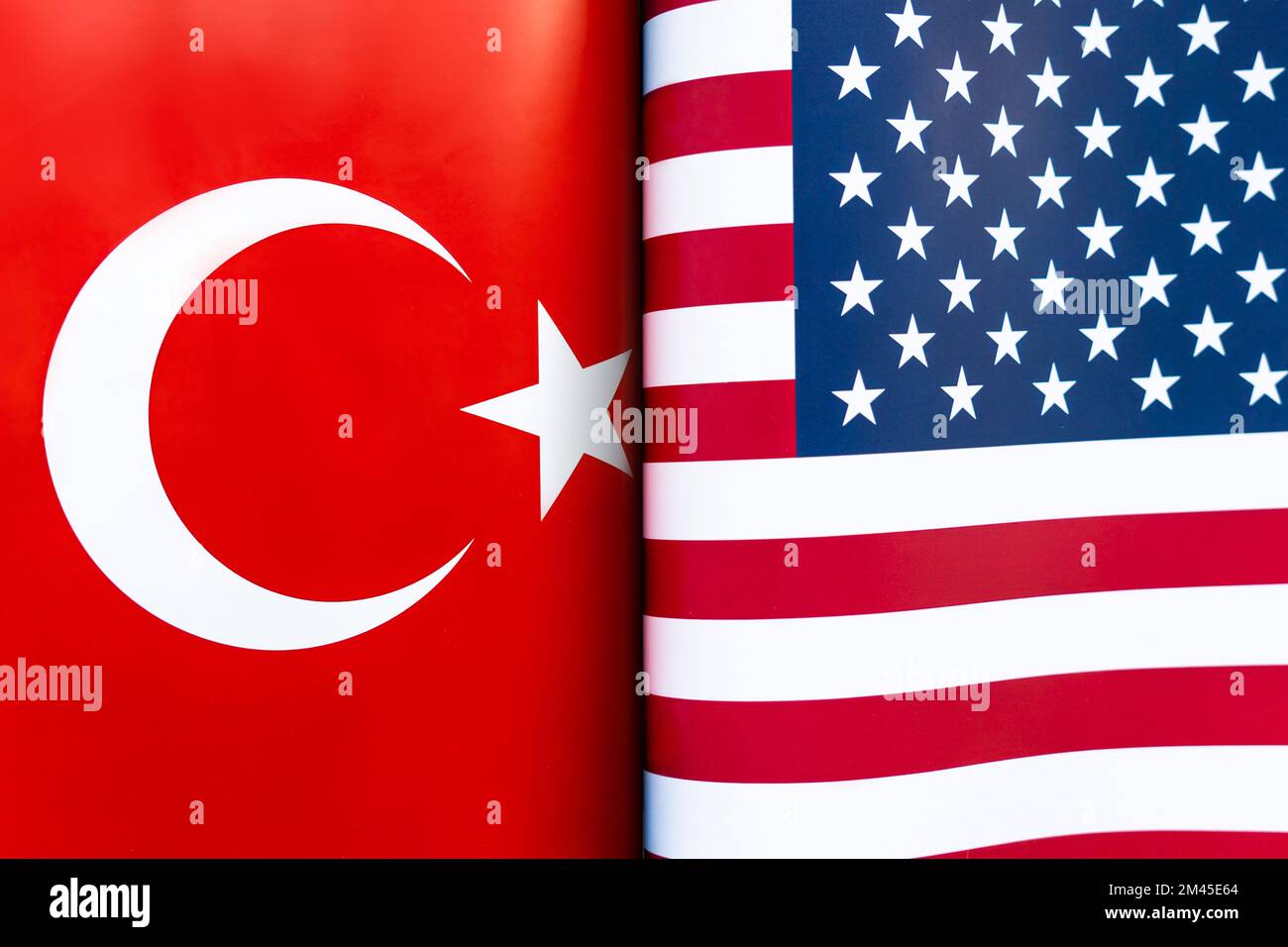 Background of the flags of the Turkey and USA. The concept of ...