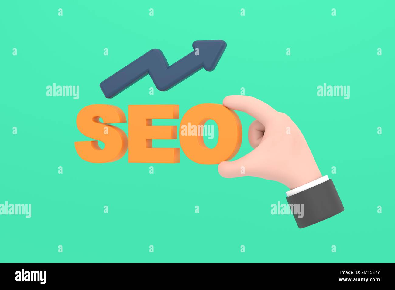 3D. Cartoon hand hold keyword SEO for Search Engine Optimization and ...