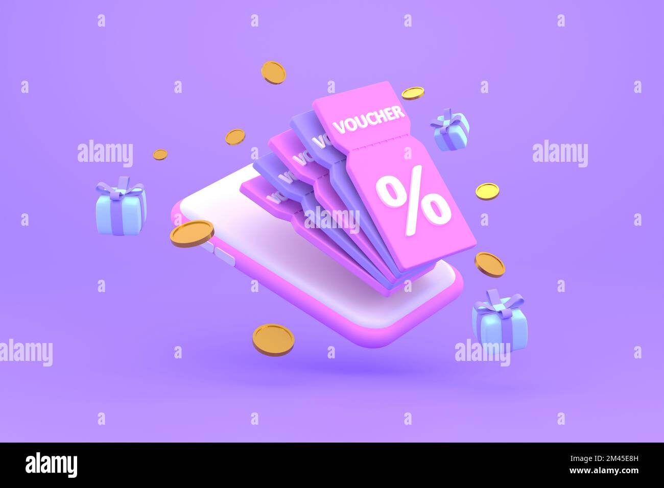 Gift voucher template cartoon hi-res stock photography and images - Alamy