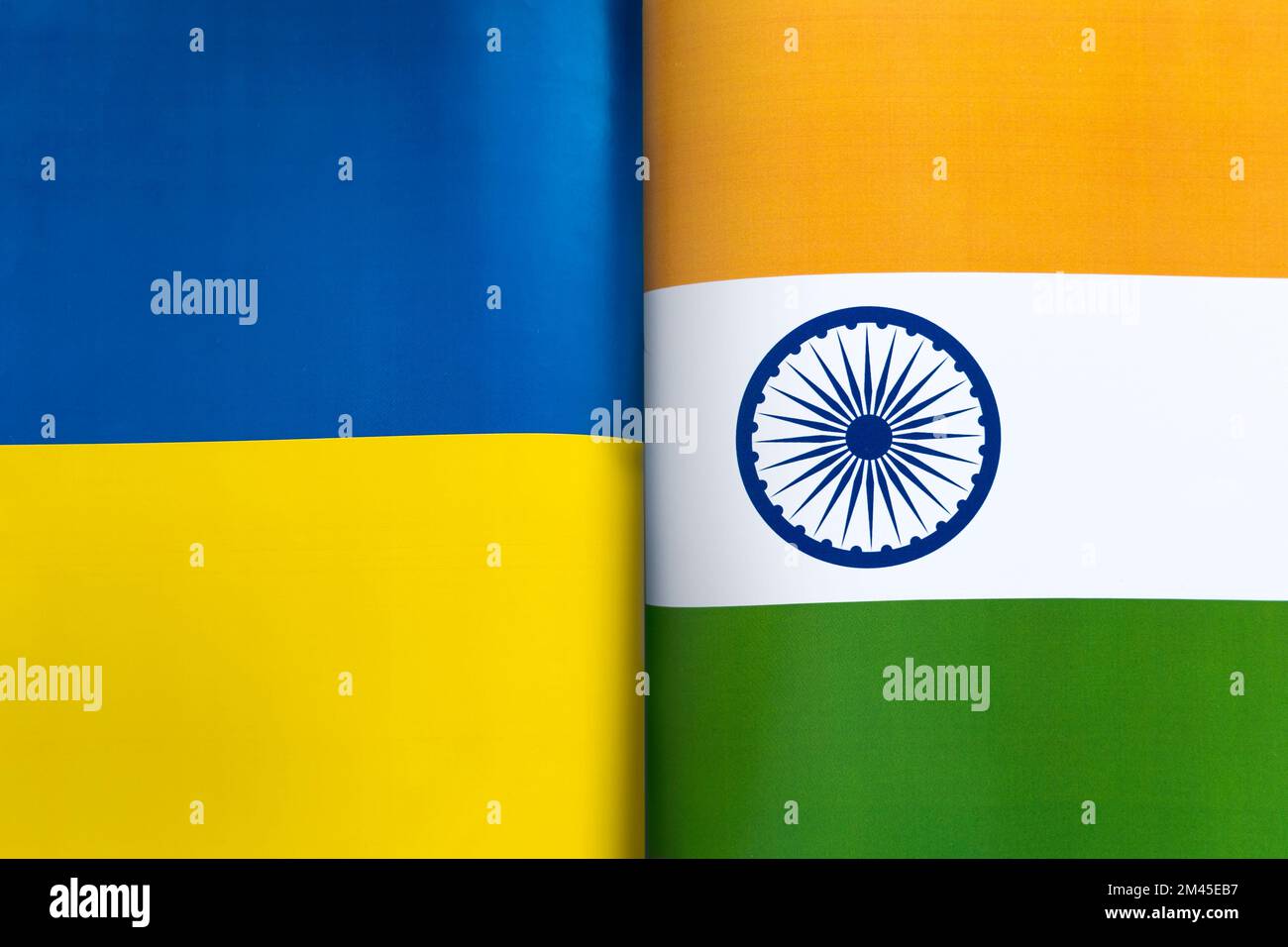 Flags of the india and ukraine. The concept of international relations ...