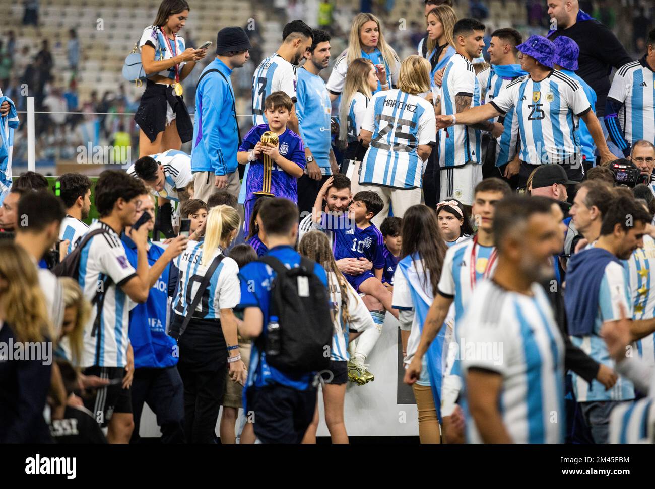 Doha, Qatar. 18th Dec, 2022. Lionel Messi (Arg) celebrates the WorldCup ...