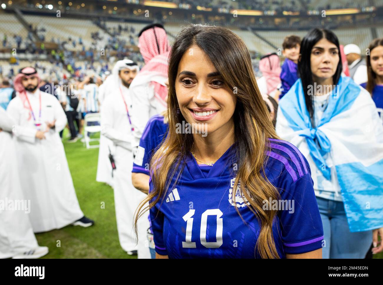 Doha, Qatar. 18th Dec, 2022. Antonella Roccuzzo the wife from Lionel ...