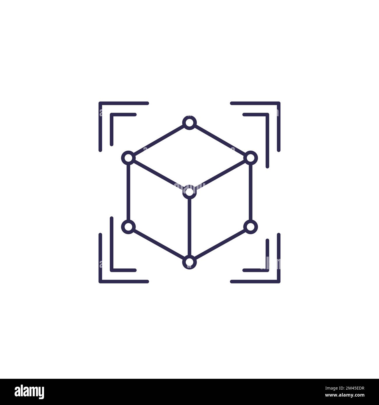 AR, augmented reality icon with 3d cube, vector Stock Vector Image ...