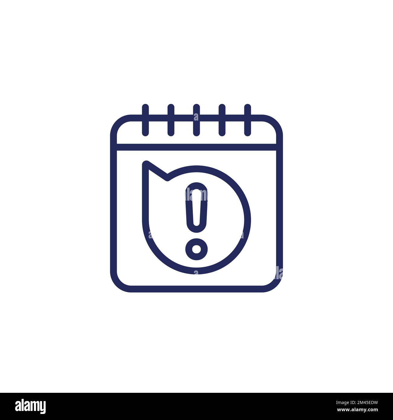 warning line icon with a calendar Stock Vector Image & Art - Alamy