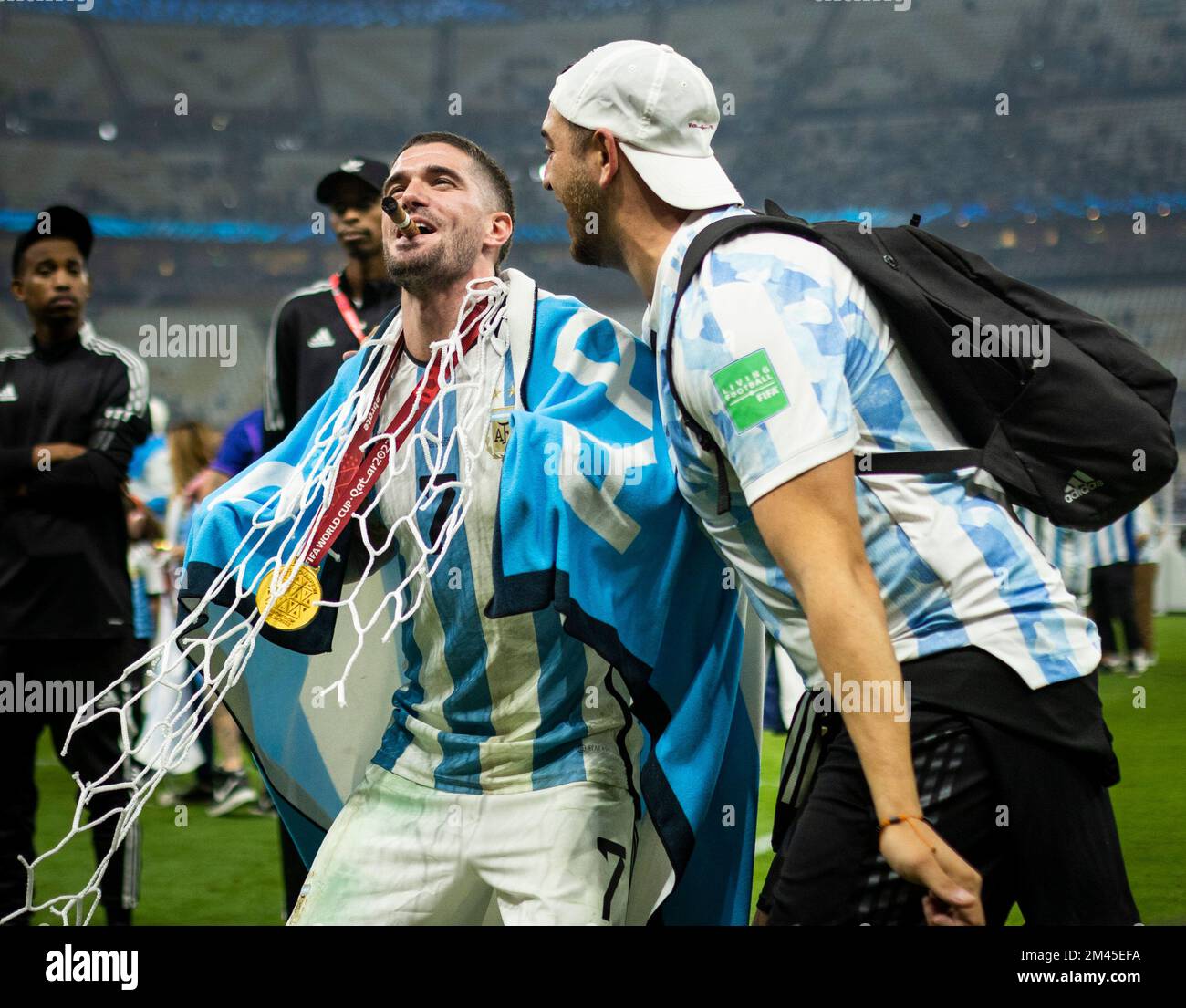 Doha, Qatar. 18th Dec, 2022. Rodrigo de Paul (Arg) celebrates the World ...