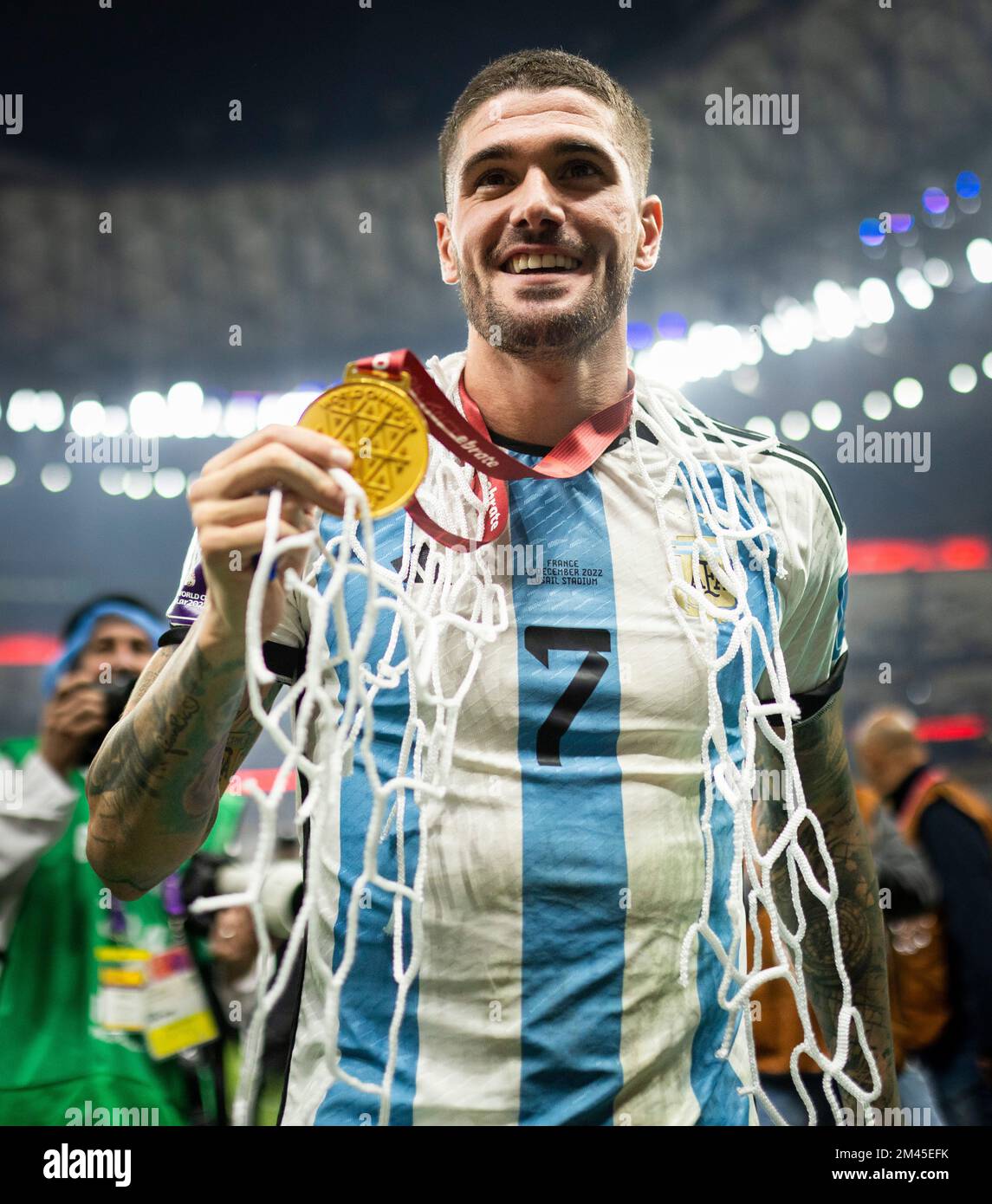 Doha, Qatar. 18th Dec, 2022. Rodrigo de Paul (Arg) celebrates the World ...