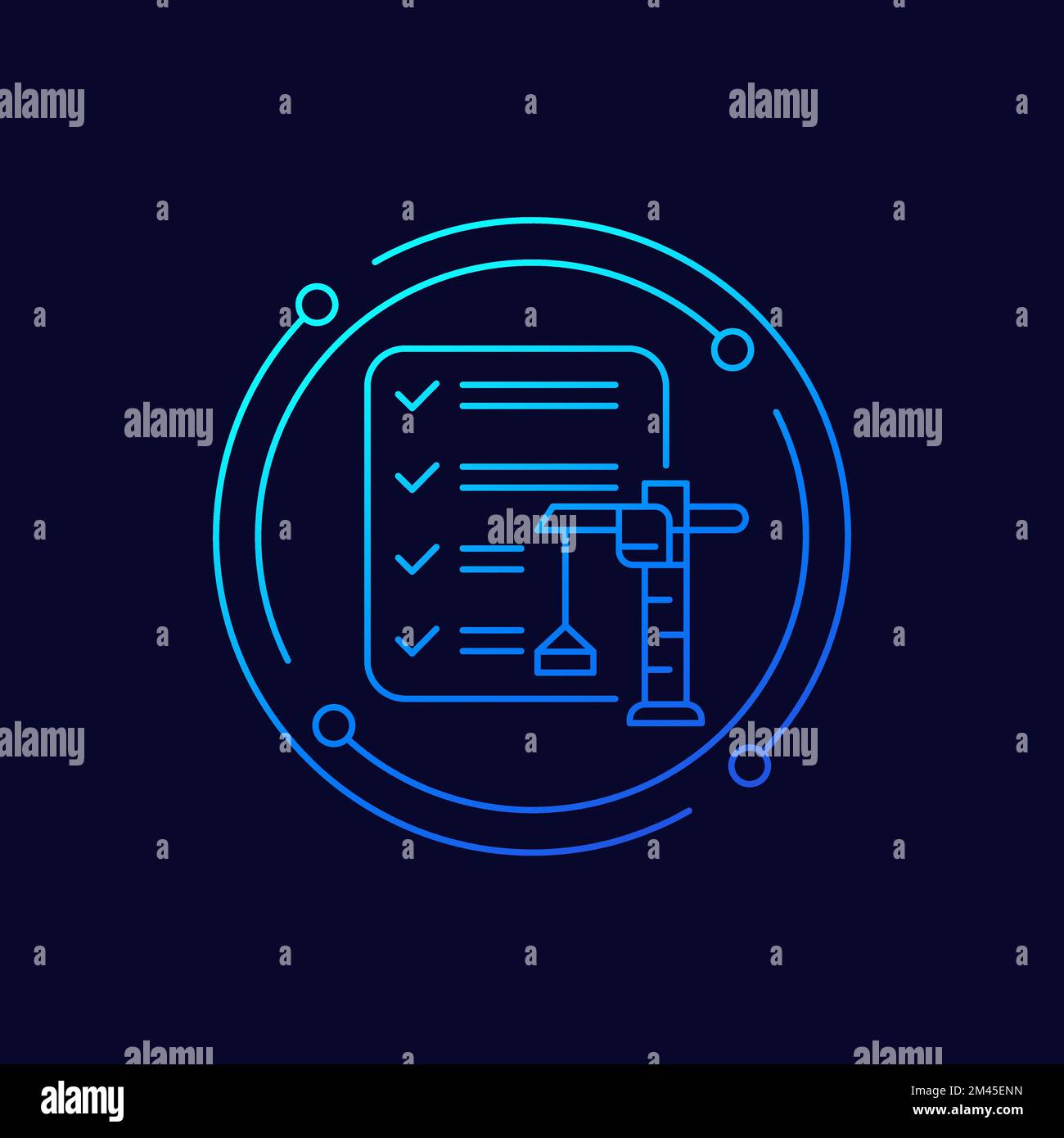 Building Permit Line Vector Icon Stock Vector Image And Art Alamy