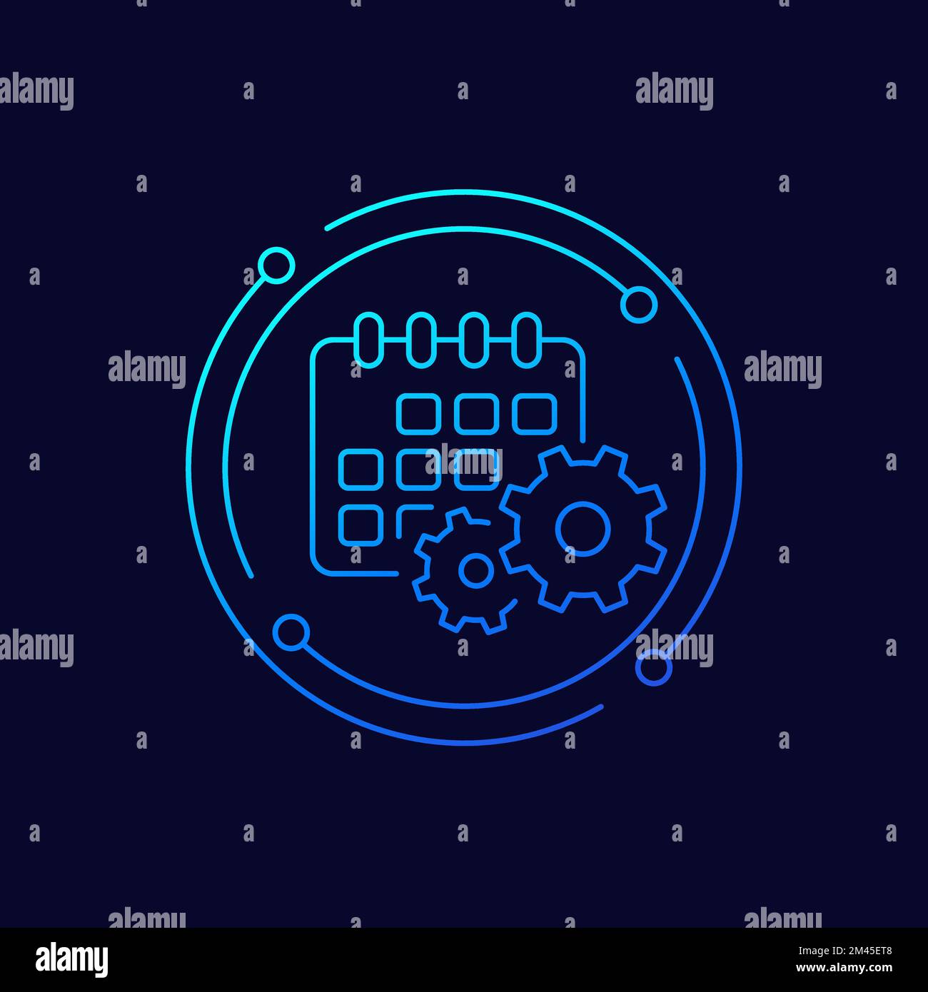 maintenance schedule icon with a calendar, linear Stock Vector Image ...