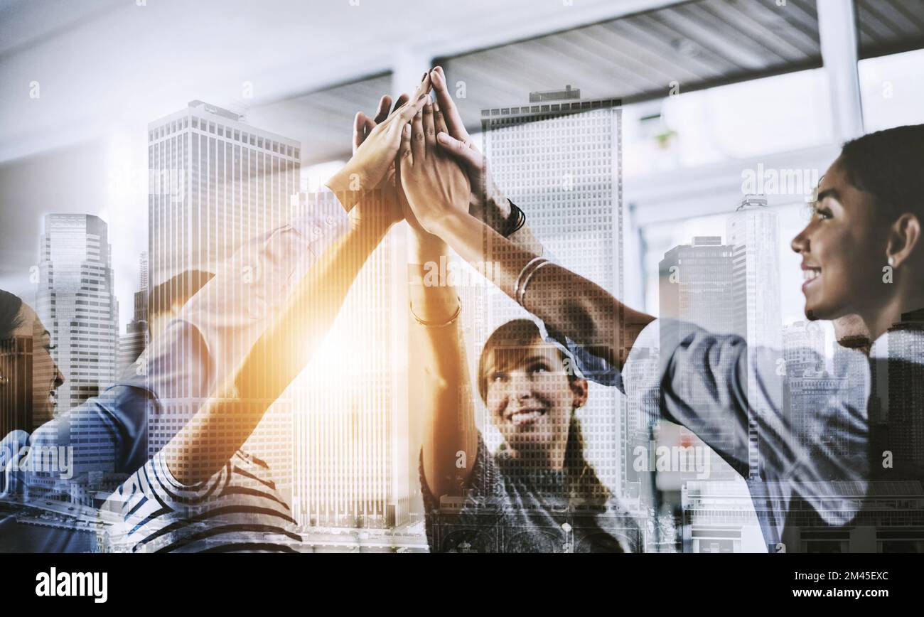 Business people high fiving other hi-res stock photography and images ...