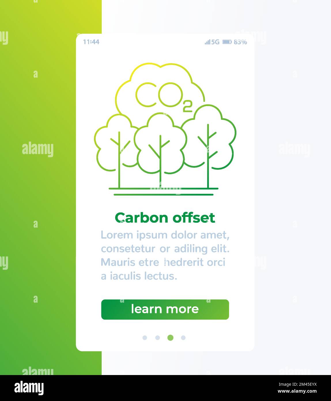 carbon offset, co2 reduction banner with line icon Stock Vector Image ...