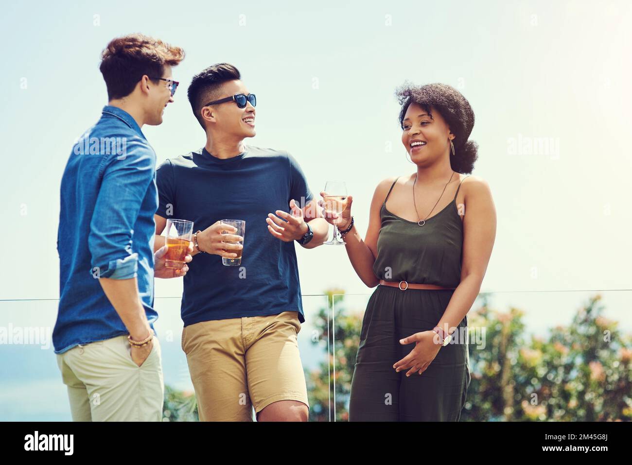 Sharing some great moments with friends. a group of friends having ...