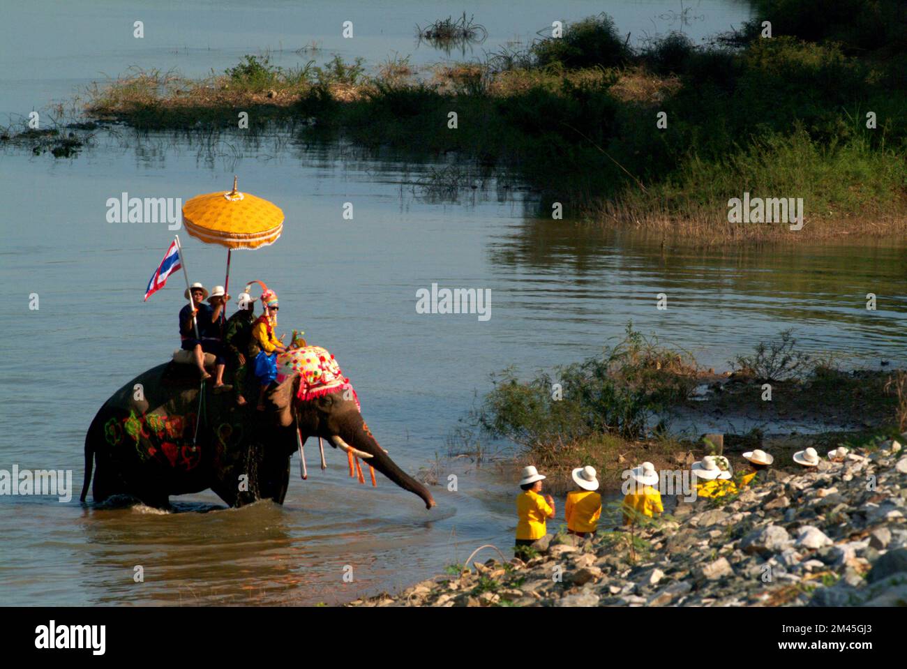 Elephant Ordination Ceremony at Ban Hat Siew Si Satchanalai District ...