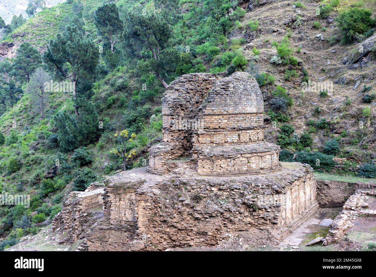 The Tokar dara Buddhist Stupa in the Swat valley, Pakistan Stock Photo ...