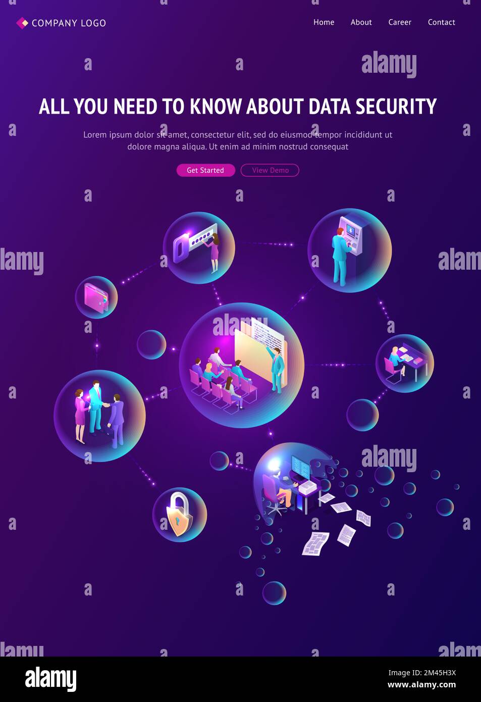 Digital people inside bubbles Stock Vector Images - Alamy