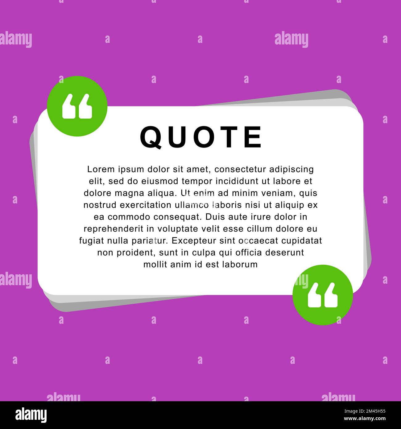 A quote box frame template design with a headline and text isolated on ...