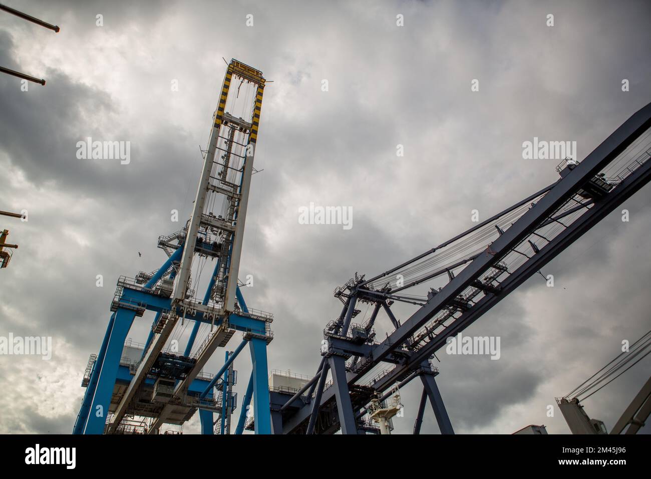 Odessa, Ukraine SIRCA 2018: Berthing cranes of the sea port terminal ...