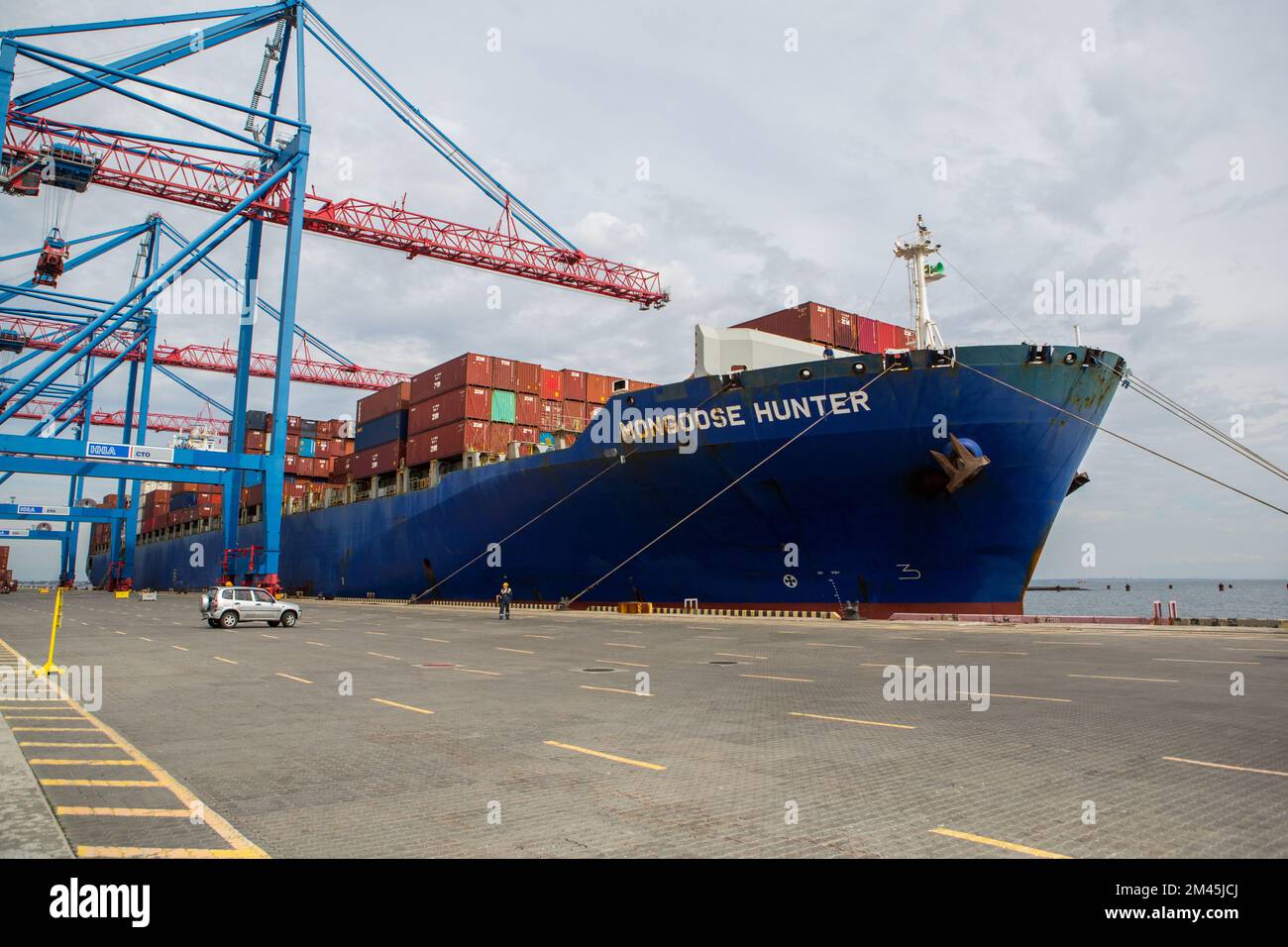 Odessa, Ukraine SIRCA 2018: Container ship in port at container ...