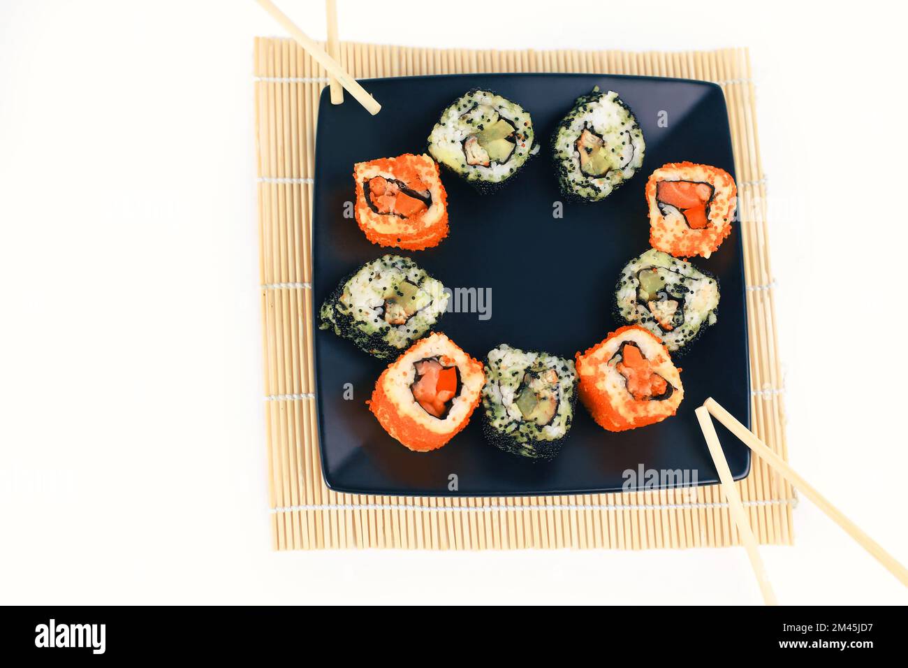 traditional Japanese sushi dish. photo with copy space Stock Photo - Alamy
