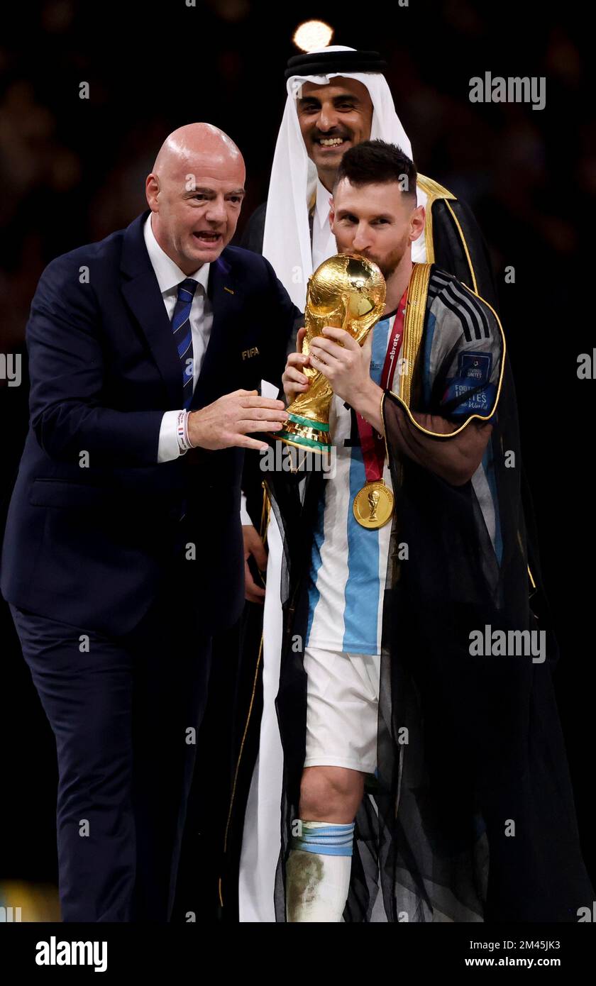 Qatar - 18/12/2022, FIFA President Gianni Infantino, Emir of Qatar ...