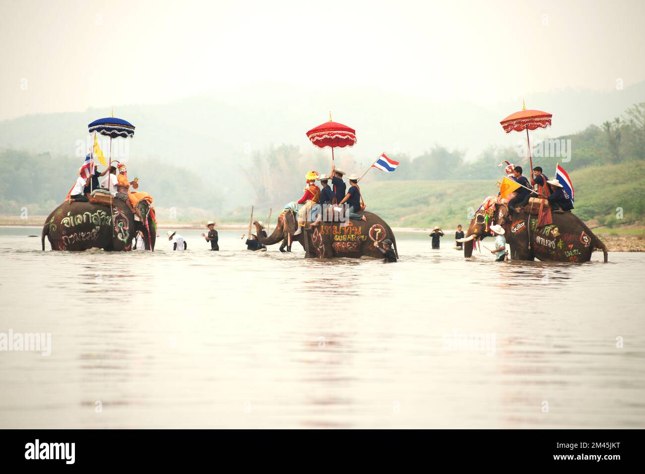 Elephant Ordination Ceremony at Ban Hat Siew Si Satchanalai District ...