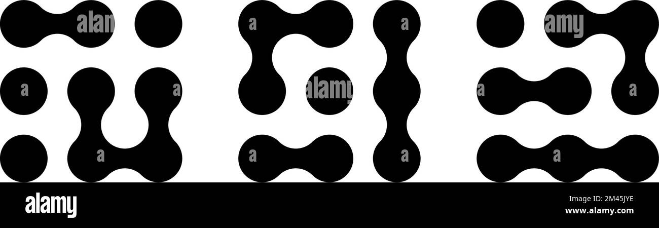 Connected dots icon. Circles pattern sign. Integration symbol. Abstract point movement ...