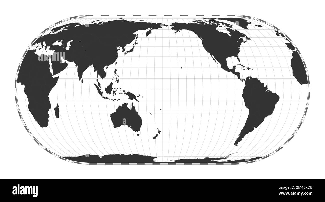 Vector world map. Eckert IV projection. Plain world geographical map ...