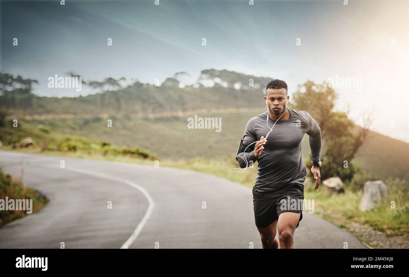 Remember that youre doing it for yourself. a sporty young man running ...