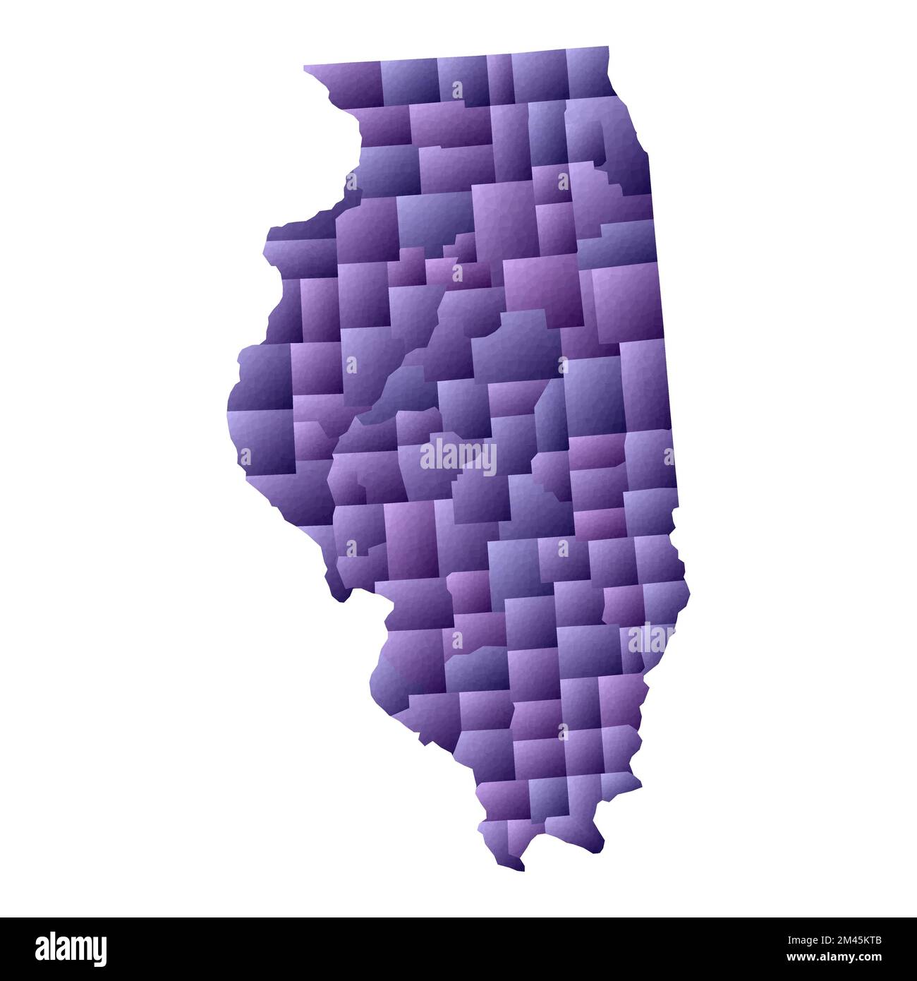 Illinois map. Geometric style US state outline with counties. Beautiful ...