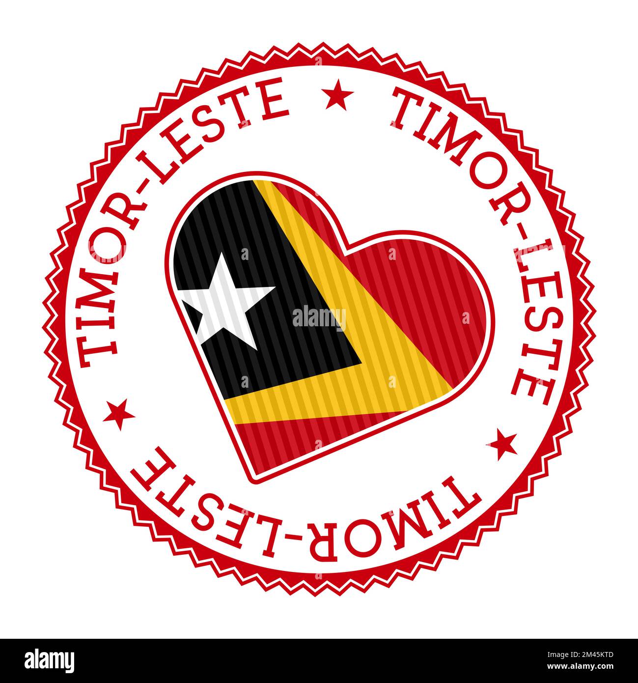 Timor-Leste heart badge. Vector logo of Timor-Leste with the name of ...