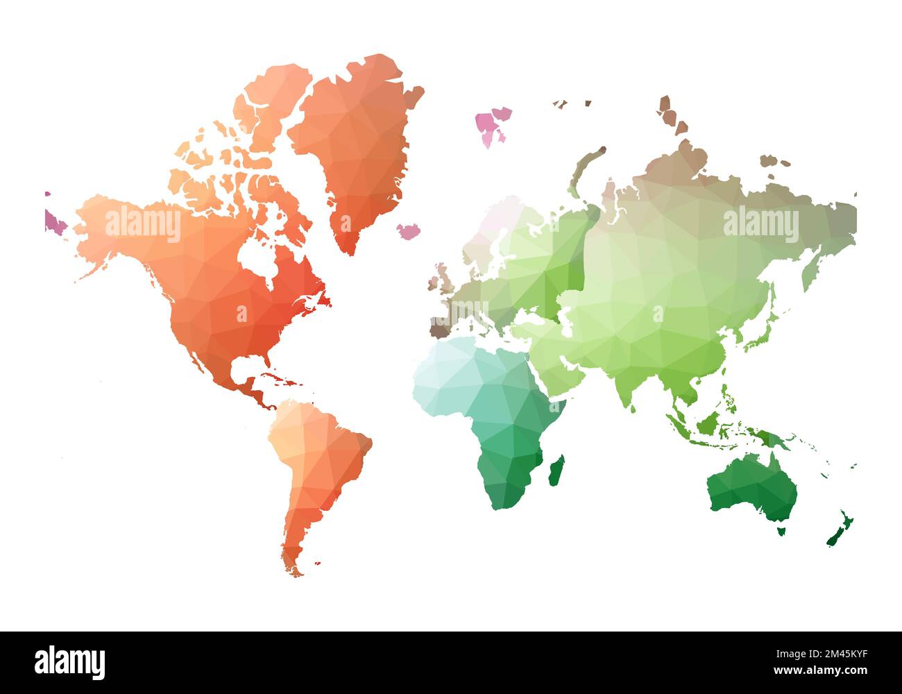 World Map in an amusing low poly style. Vector illustration Stock ...