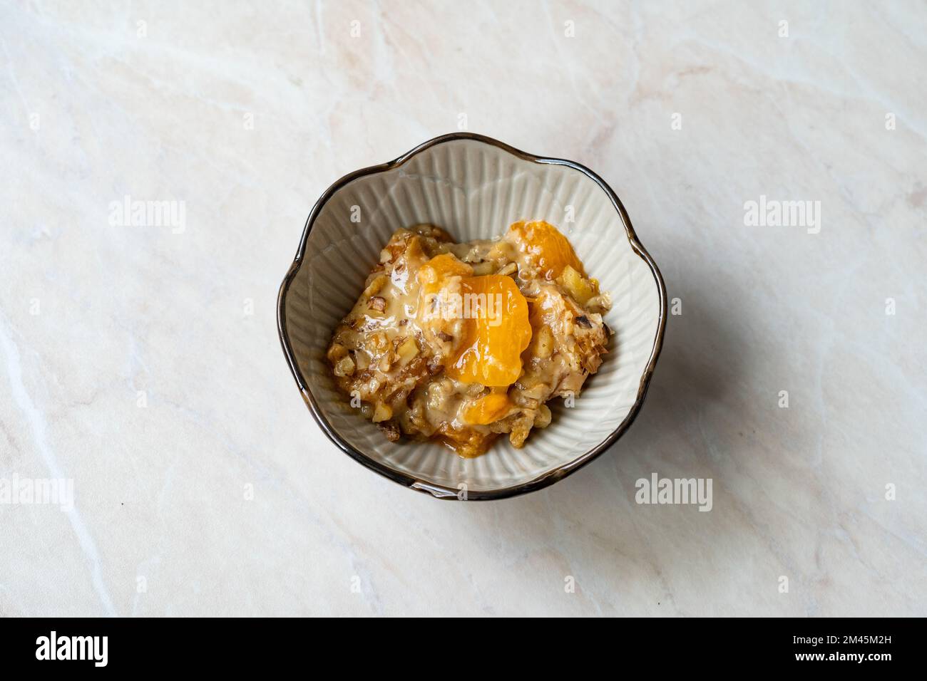 Persimmon with Tahini Sauce. Tahin and Walnut. Ready to Eat Organic ...