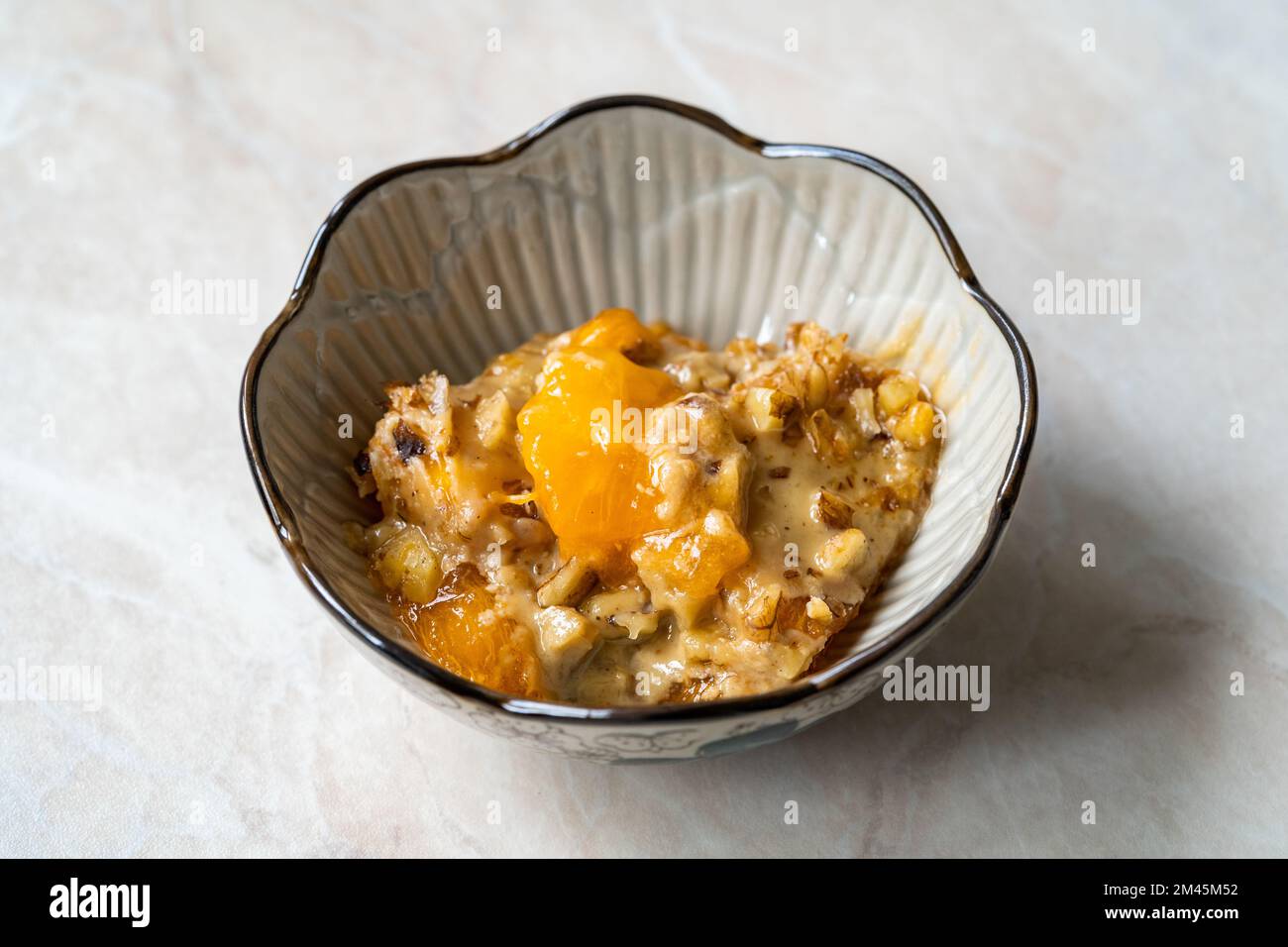 Persimmon with Tahini Sauce. Tahin and Walnut. Ready to Eat Organic ...