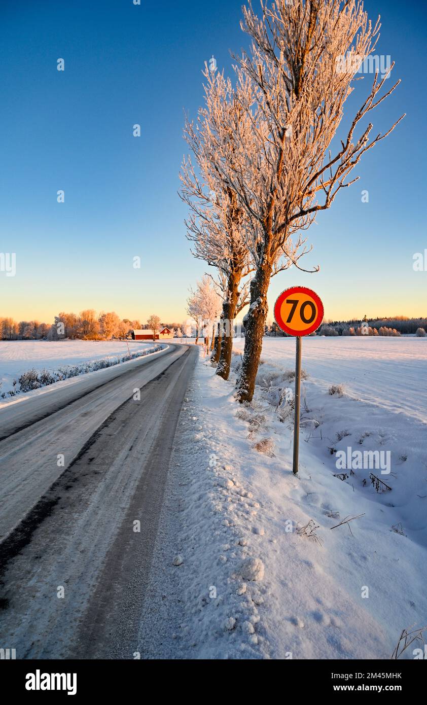 Road covered in ice and gravel hi-res stock photography and images - Alamy
