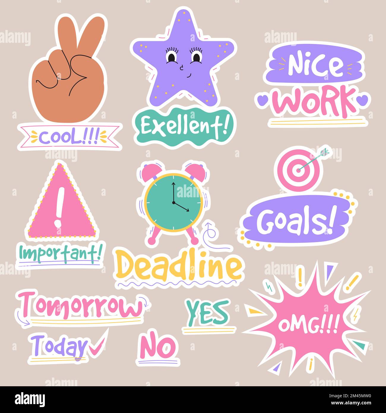 Good work stickers Stock Vector Images - Alamy
