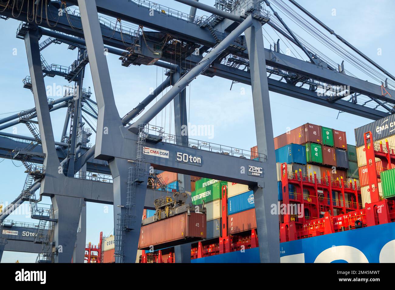 Odessa, Ukraine SIRCA 2018: Container ship in port at container ...