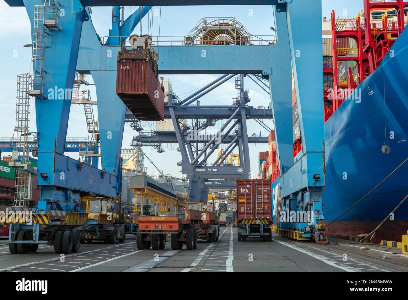 Odessa, Ukraine SIRCA 2018: Container ship in port at container ...