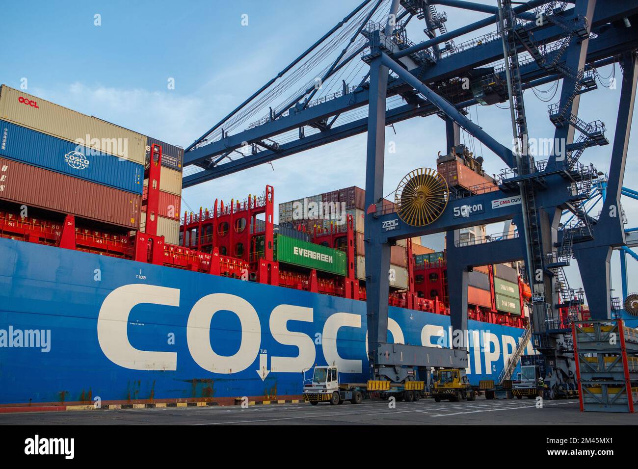 Odessa, Ukraine SIRCA 2018: Container ship in port at container ...