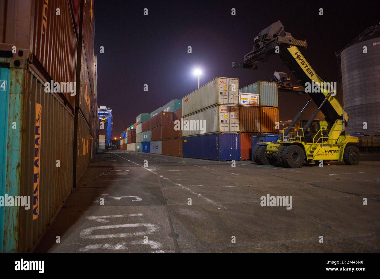 Odessa, Ukraine SIRCA 2018: Reach Stacker during operation. Reach ...