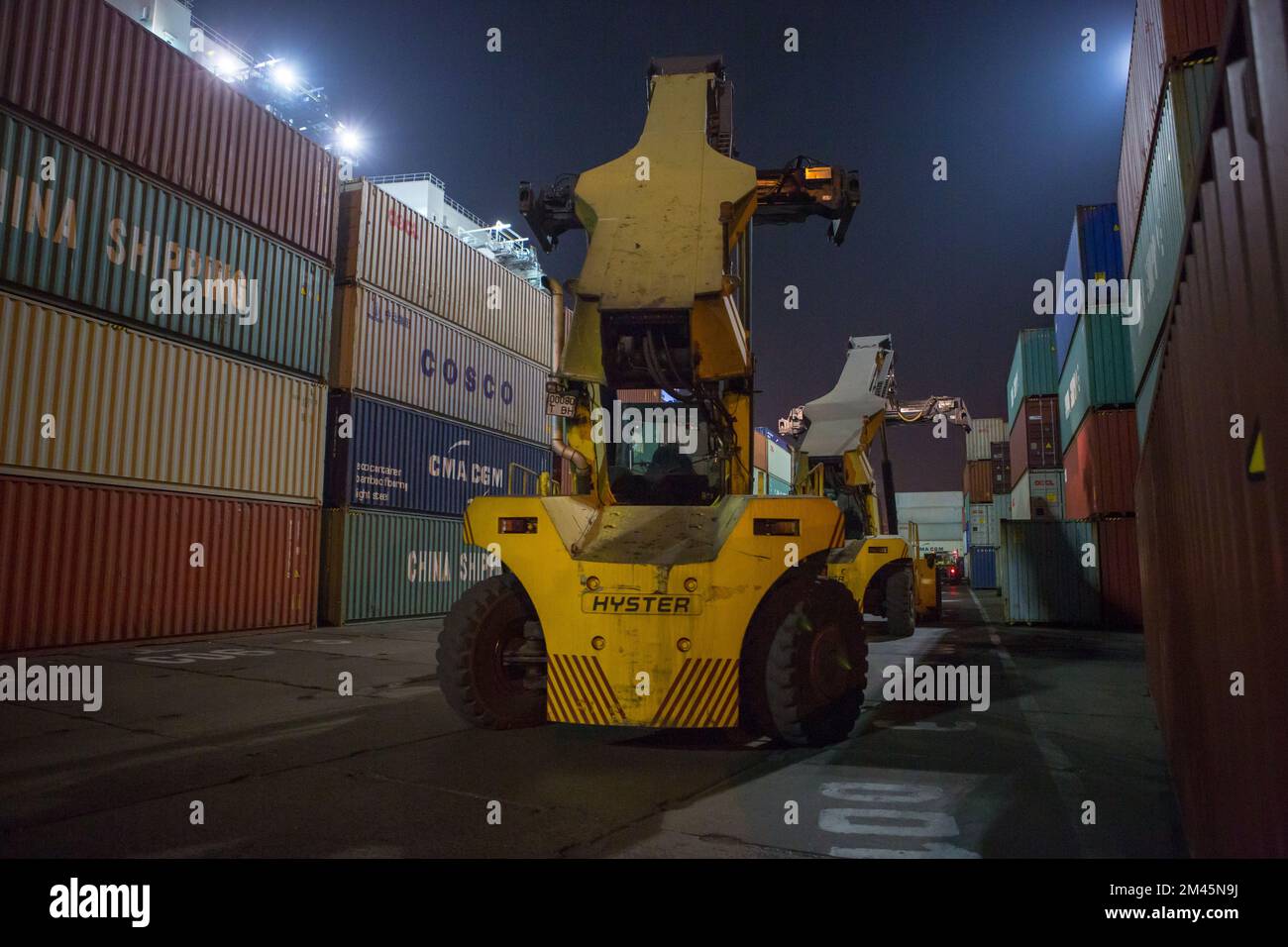 Odessa, Ukraine SIRCA 2018: Reach Stacker during operation. Reach ...