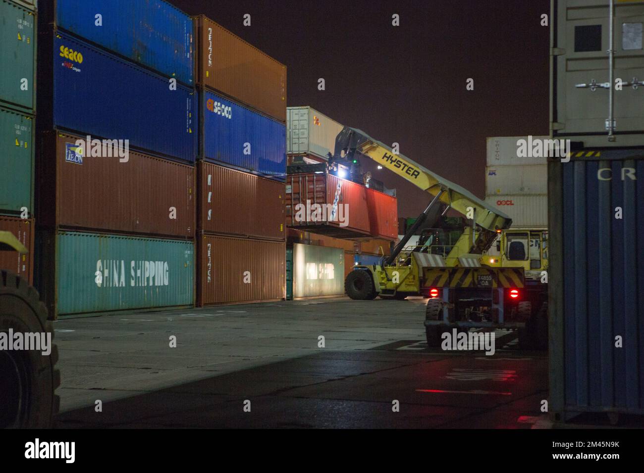 Odessa, Ukraine SIRCA 2018: Reach Stacker during operation. Reach ...