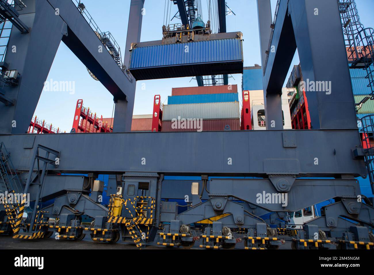 Crane loading truck container yard hi-res stock photography and images ...