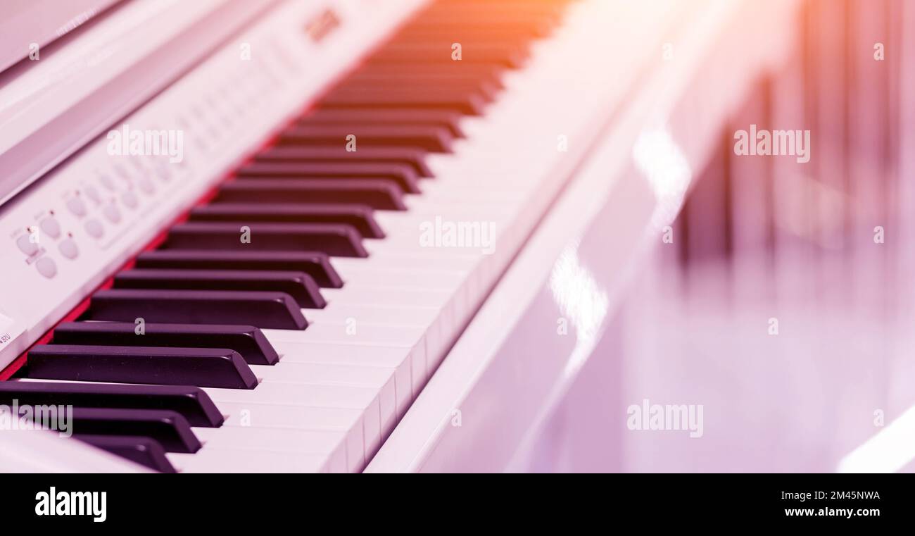 piano keys. musical instrument. selective focus Stock Photo - Alamy