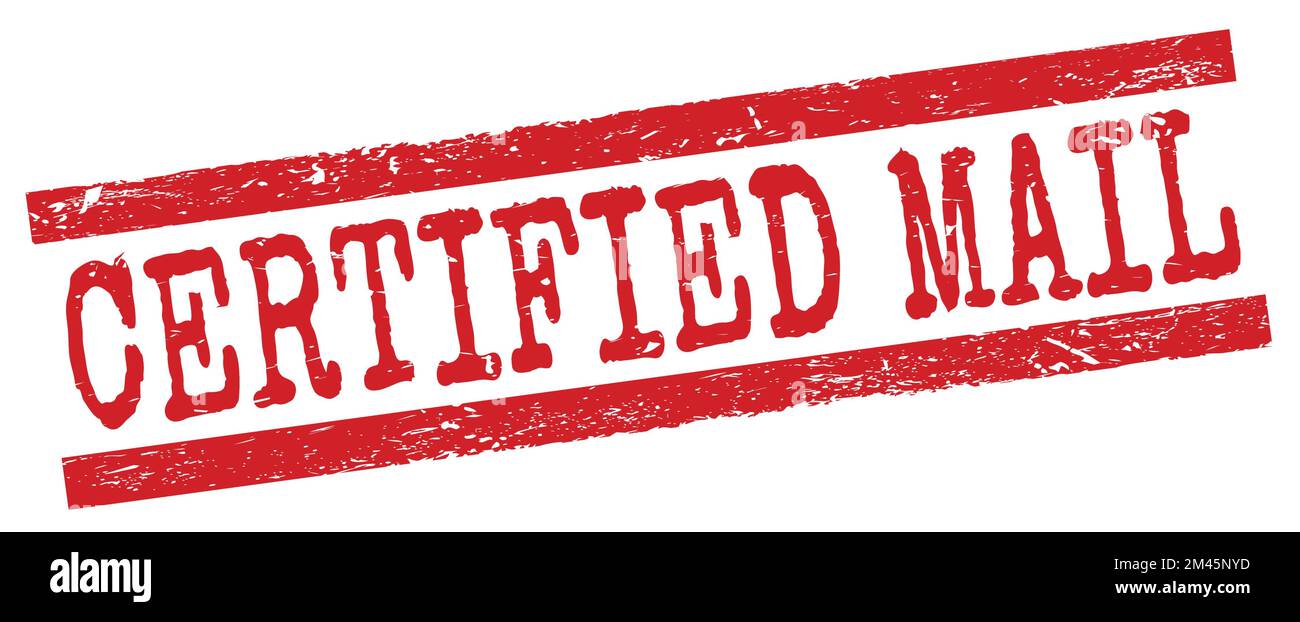 CERTIFIED MAIL text written on red grungy lines stamp sign Stock Photo ...