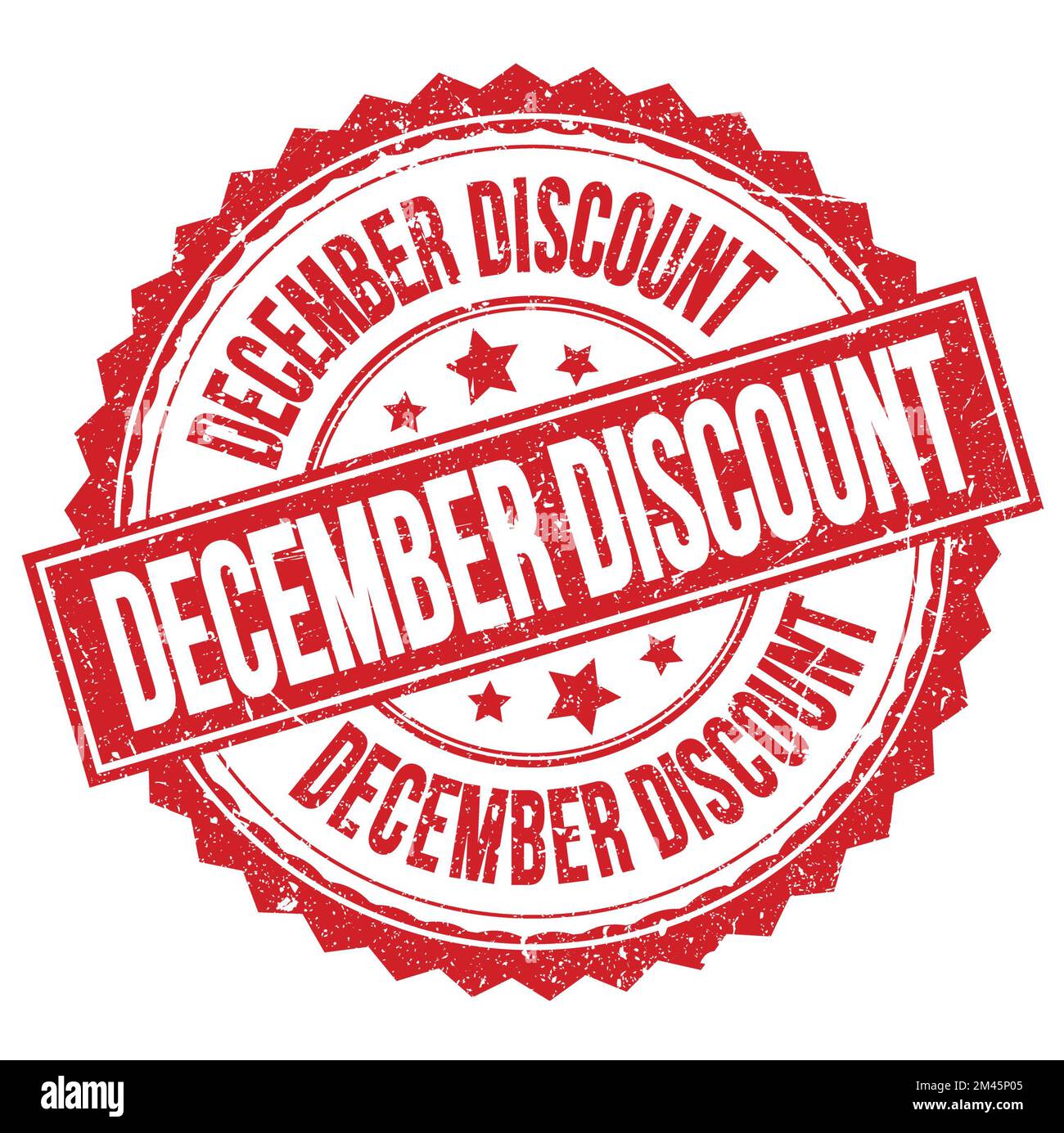 DECEMBER DISCOUNT text written on red round stamp sign Stock Photo - Alamy