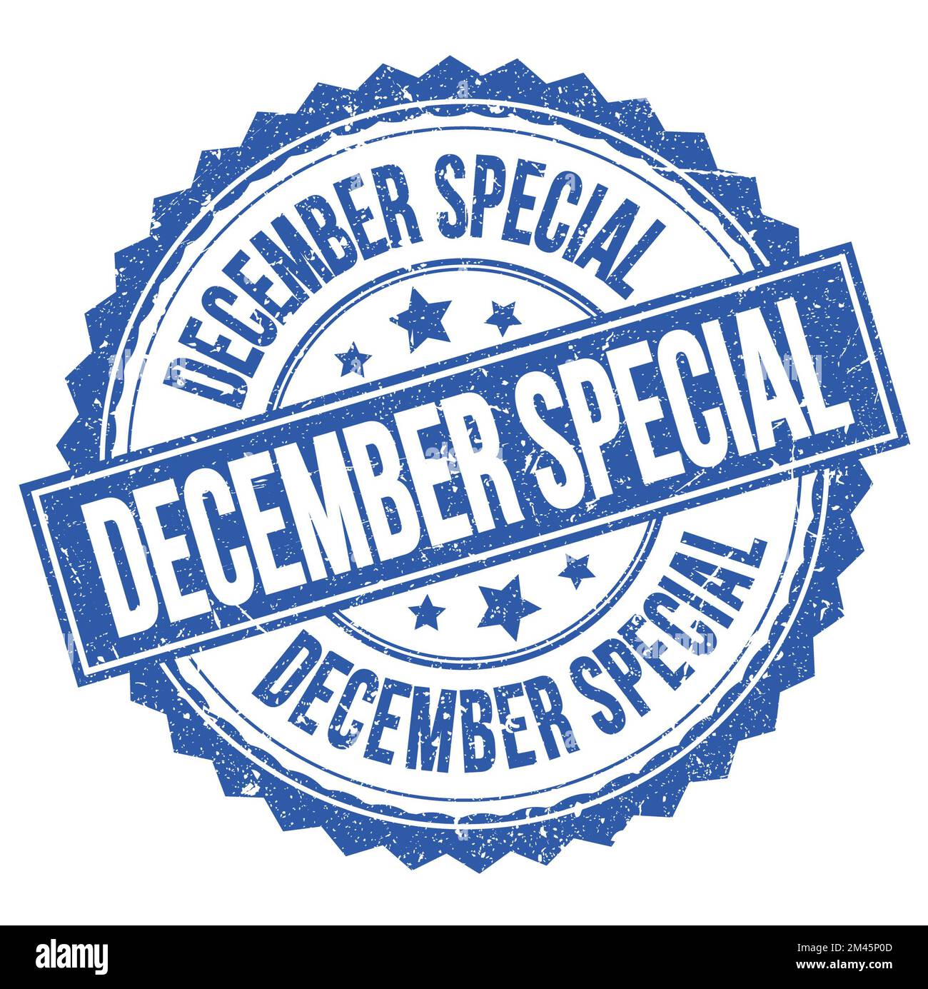 DECEMBER SPECIAL text written on blue round stamp sign Stock Photo - Alamy