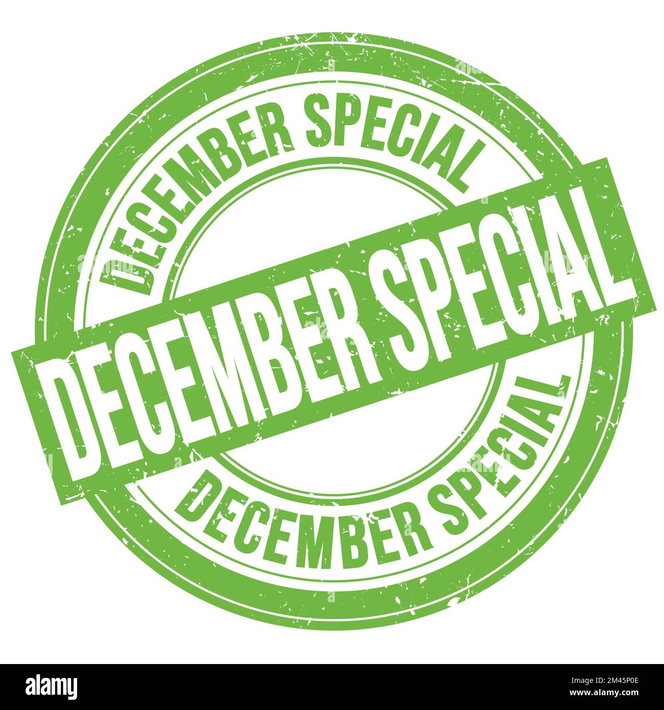 DECEMBER SPECIAL text written on green round grungy stamp sign Stock ...